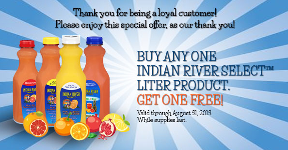 Buy One Indian River Select Liter Product Get One Free Printable Coupon ...